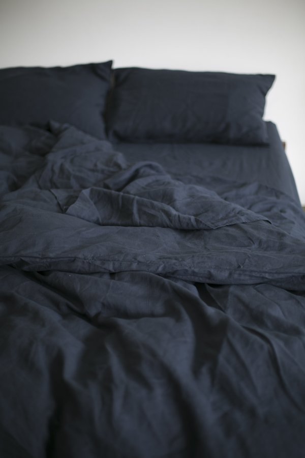 Good Studios Hemp Linen Top Sheet - Navy | Garmentory