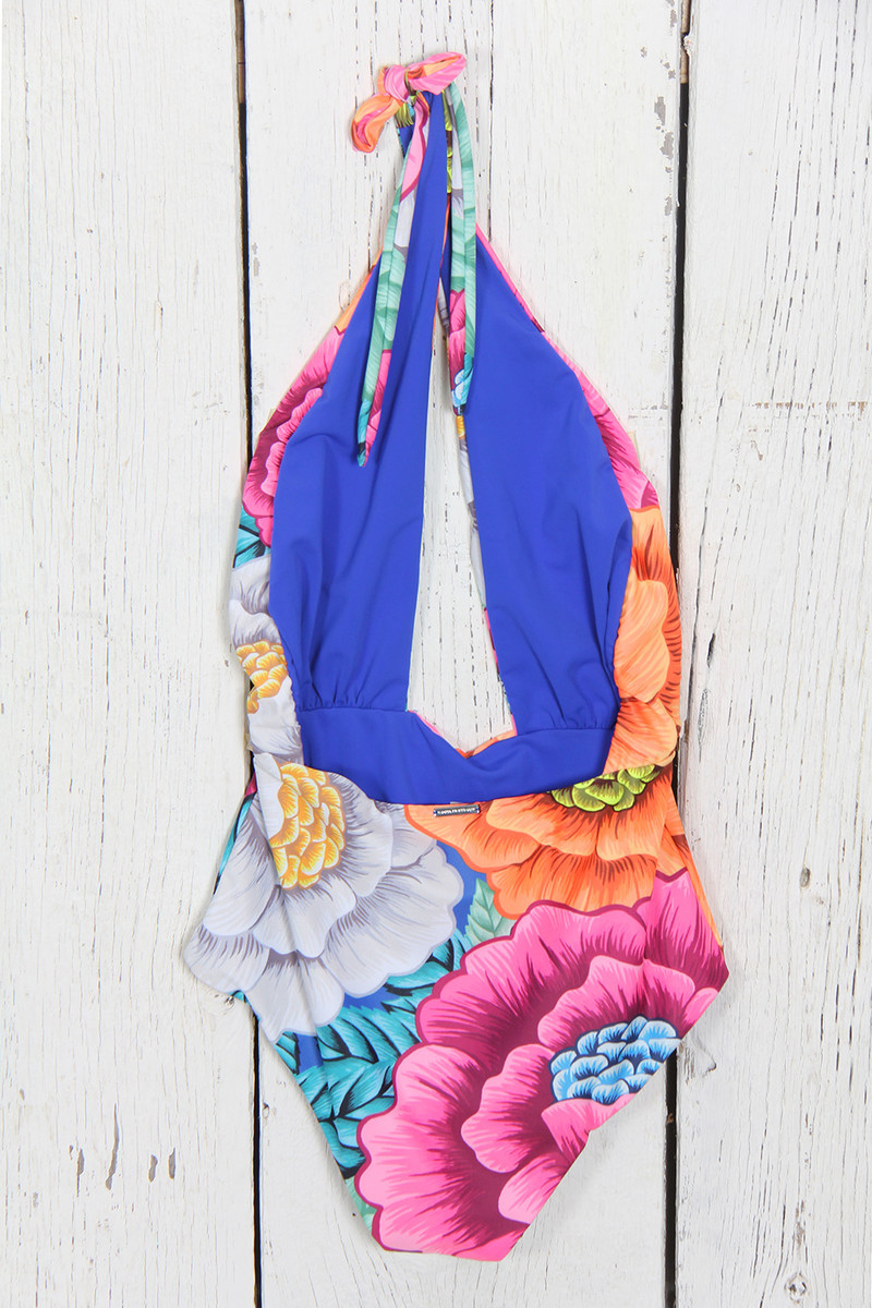 Mara Hoffman Cross Front Halter One Piece | Garmentory