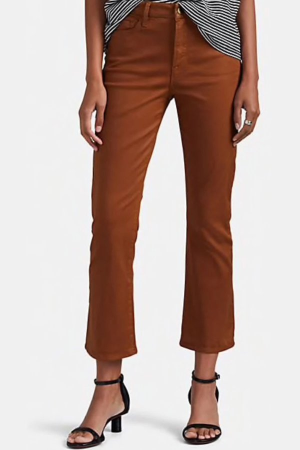 FRAME Denim Le Cropped Mini Boot Coated - Caramel Coated | Garmentory
