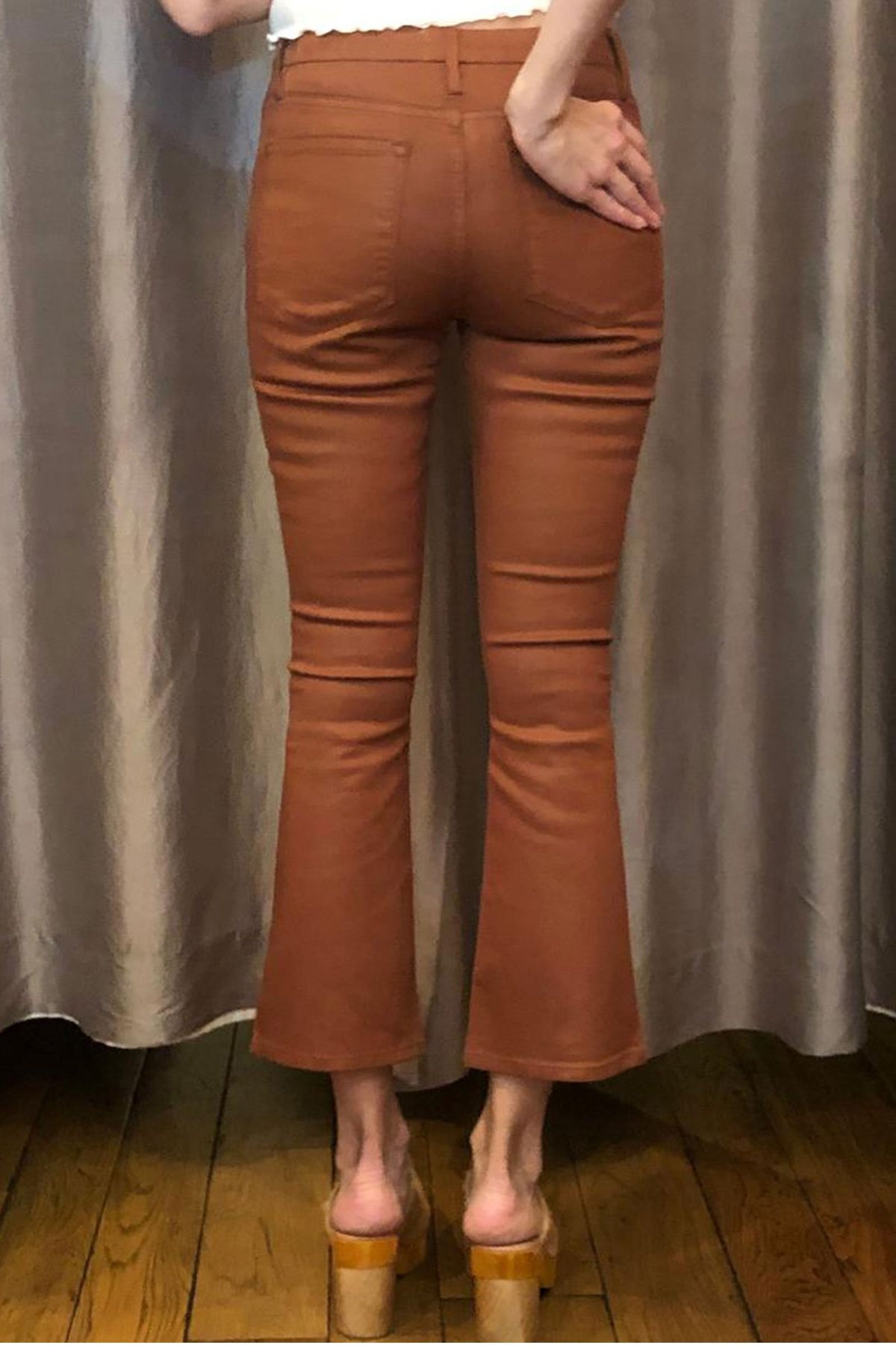 FRAME Denim Le Cropped Mini Boot Coated - Caramel Coated | Garmentory