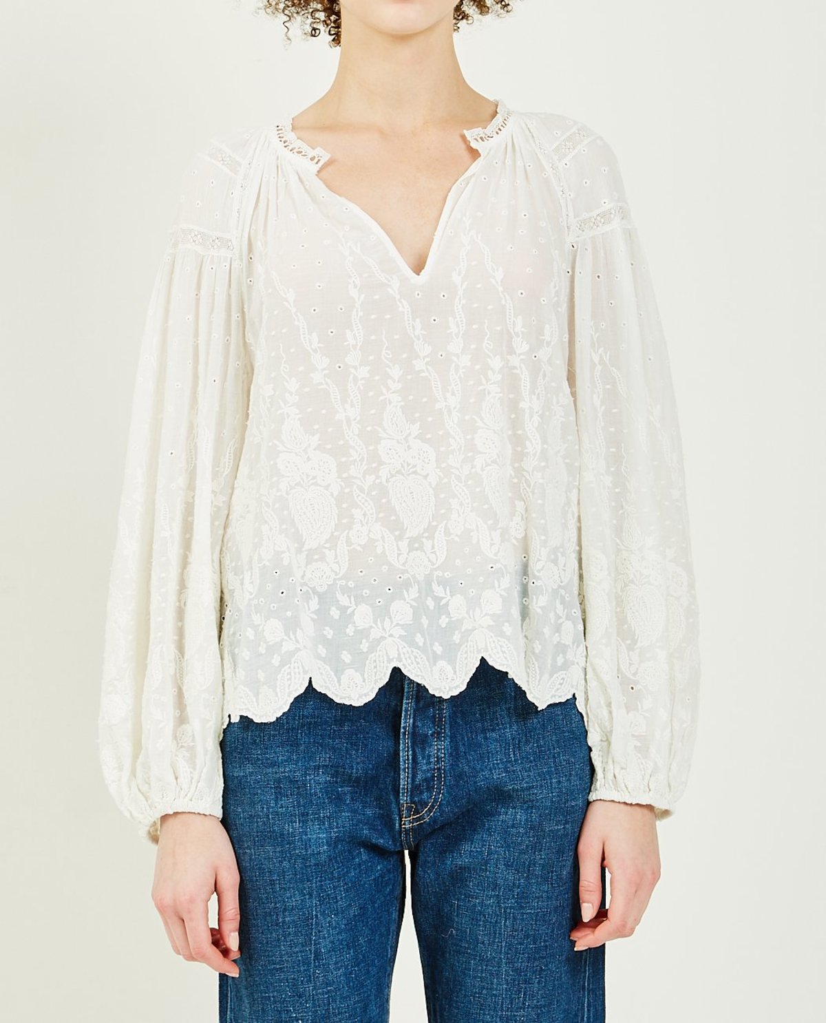 Ulla Johnson HARPER BLOUSE - WHITE | Garmentory
