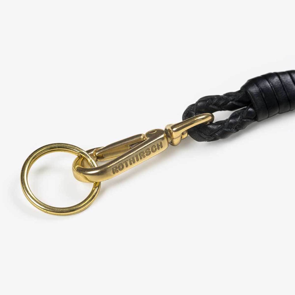 Rothirsch Braided Leather lanyard - black | Garmentory