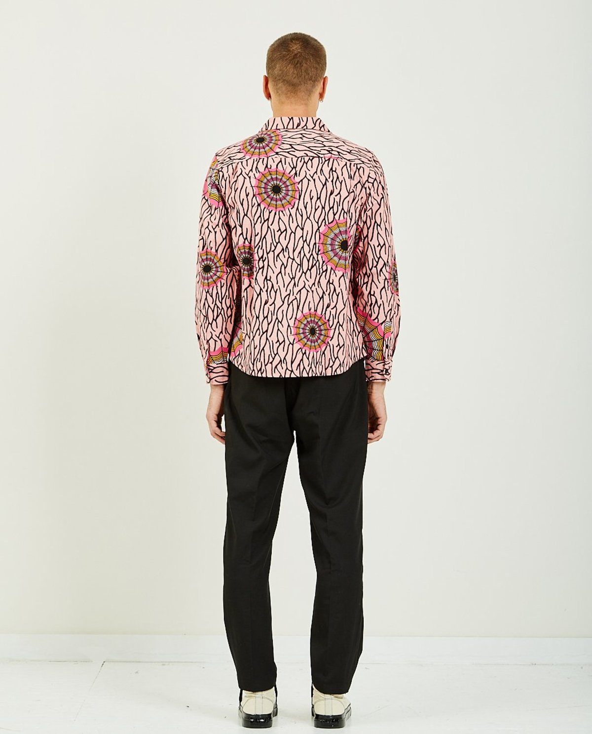 Stussy SPIDER WEB FLANNEL SHIRT - pink | Garmentory