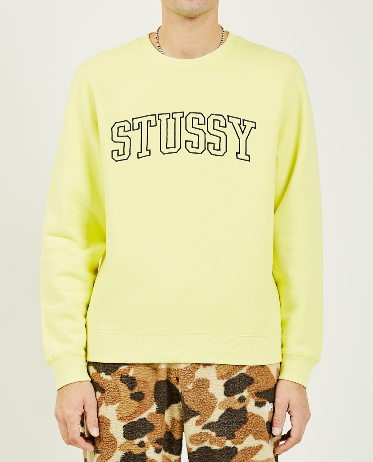 STUSSY OUTLINE CREW - lemon | Garmentory