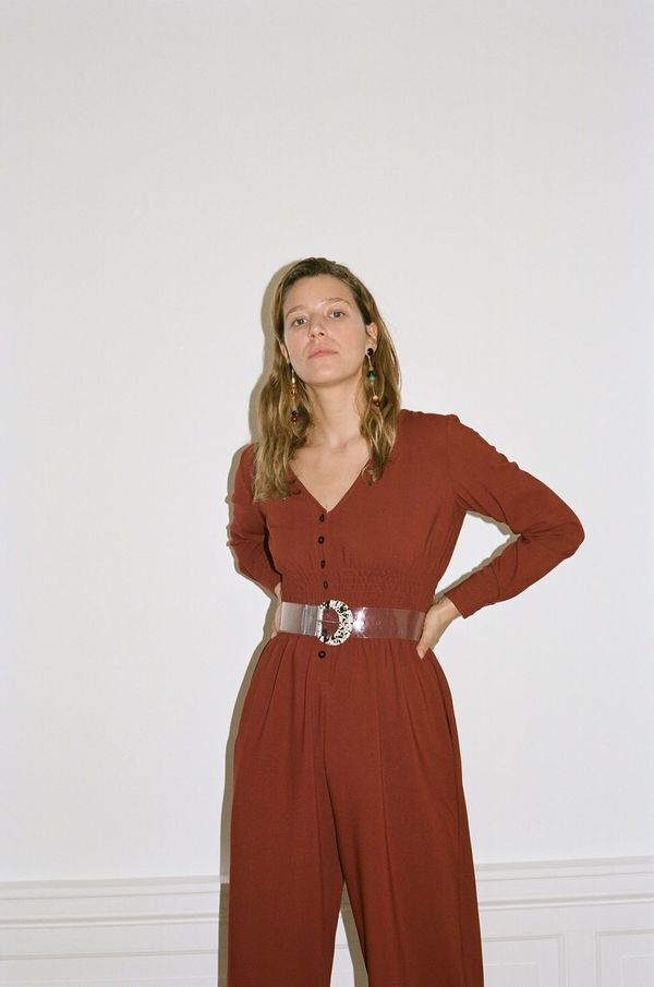 Wray Smocked Jumpsuit - Rust | Garmentory
