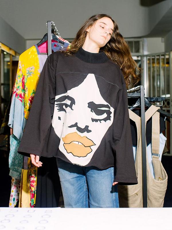Francesca Longo Face Sweatshirt No. 4 - Multi | Garmentory