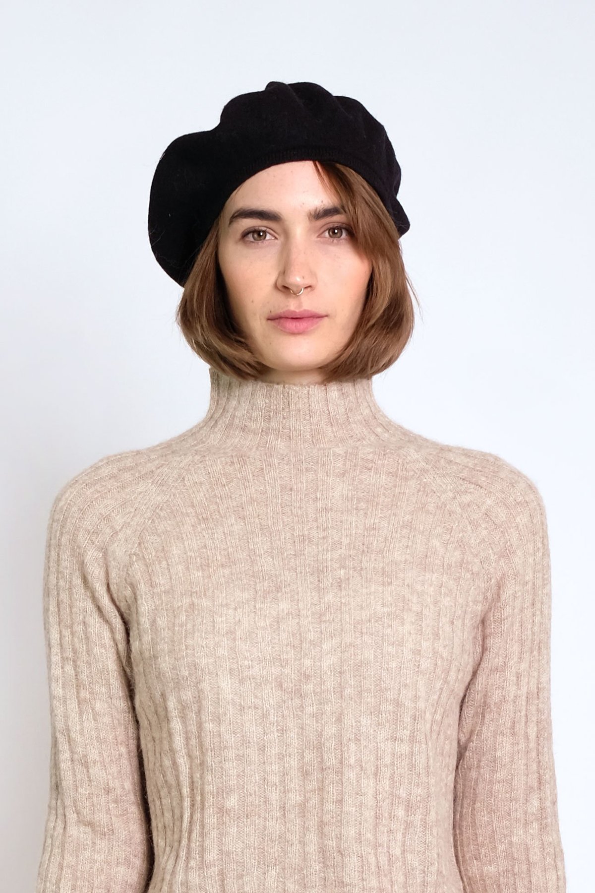 Micaela Greg Felted Beret - Black | Garmentory