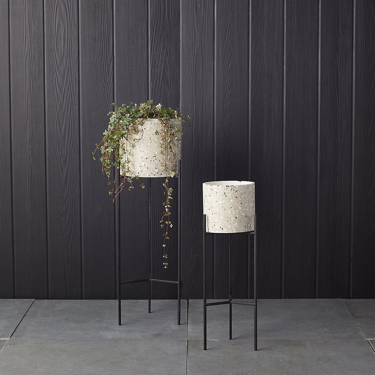 Bloomingville Cement Terrazzo Planter with Metal Stand | Garmentory