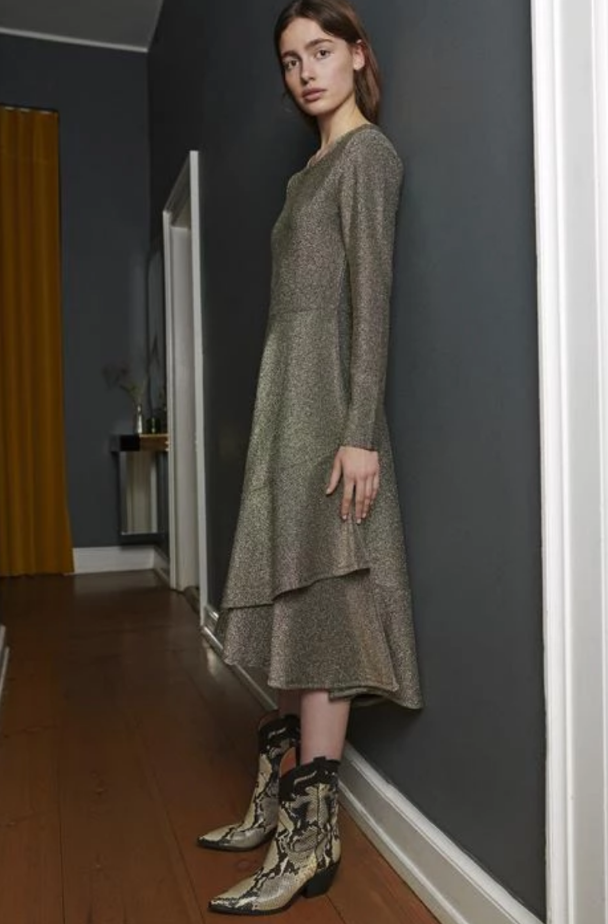 Just Female Clea Dress - Black/Gold | Garmentory