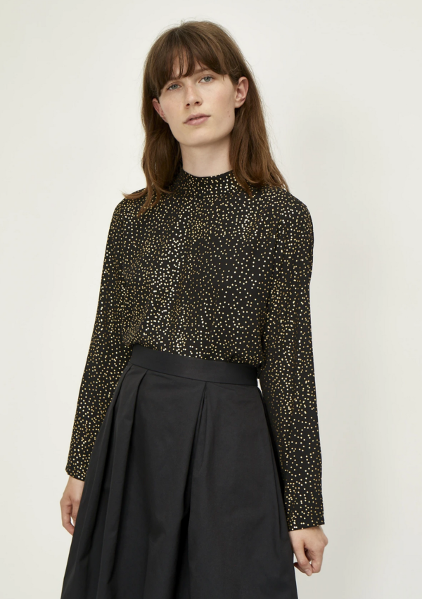 Just Female Goldy Blouse - Gold Dot | Garmentory