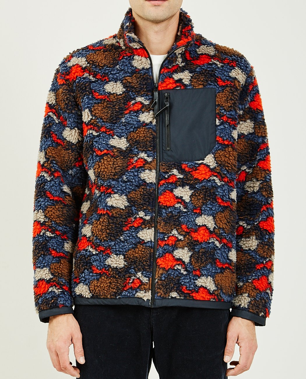 Closed CAMOUFLAGE SHERPA FLEECE JACKET - hot orange | Garmentory