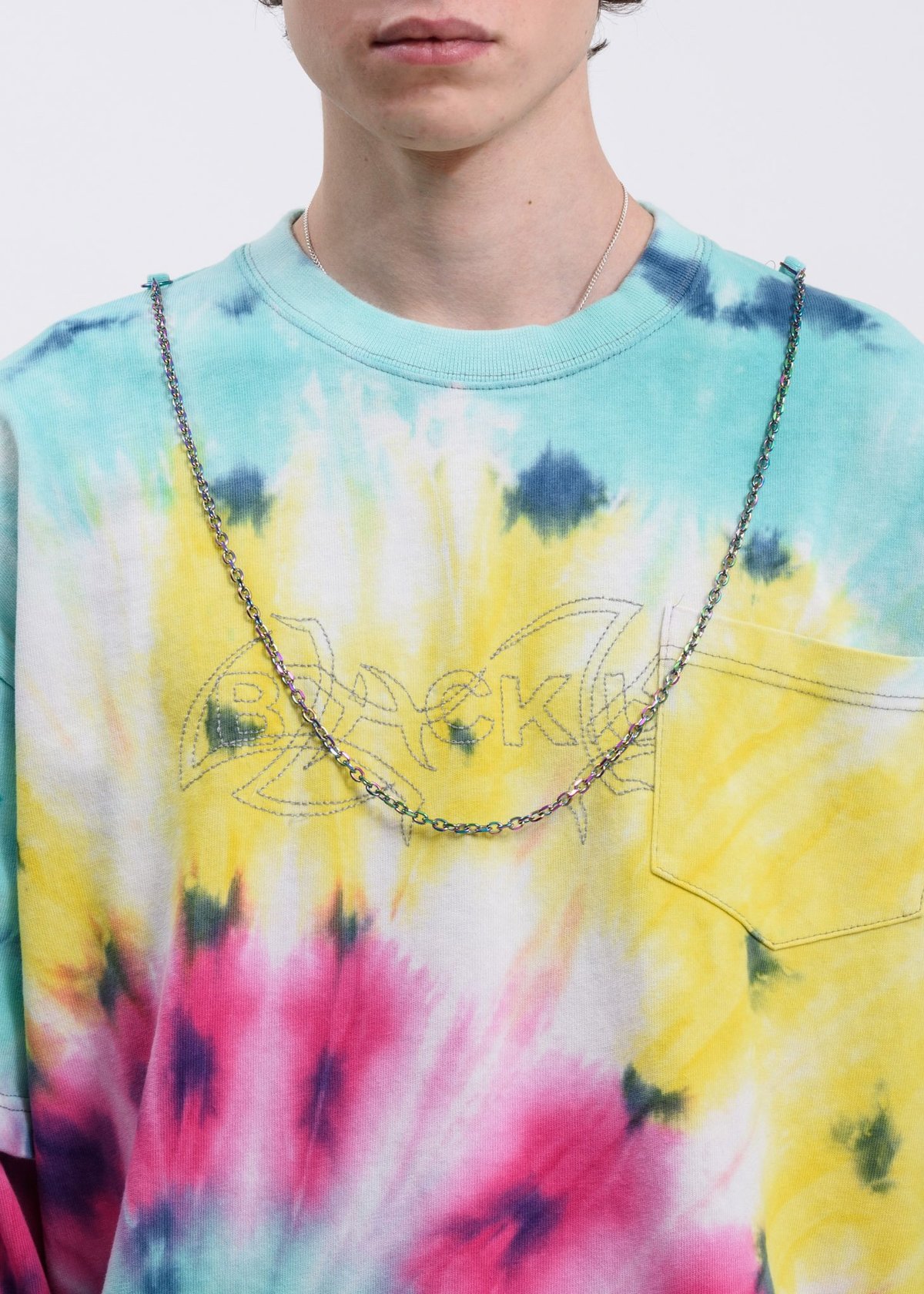 Black Lux Reflective Long Sleeve t-shirt - Blue Tie Dye | Garmentory
