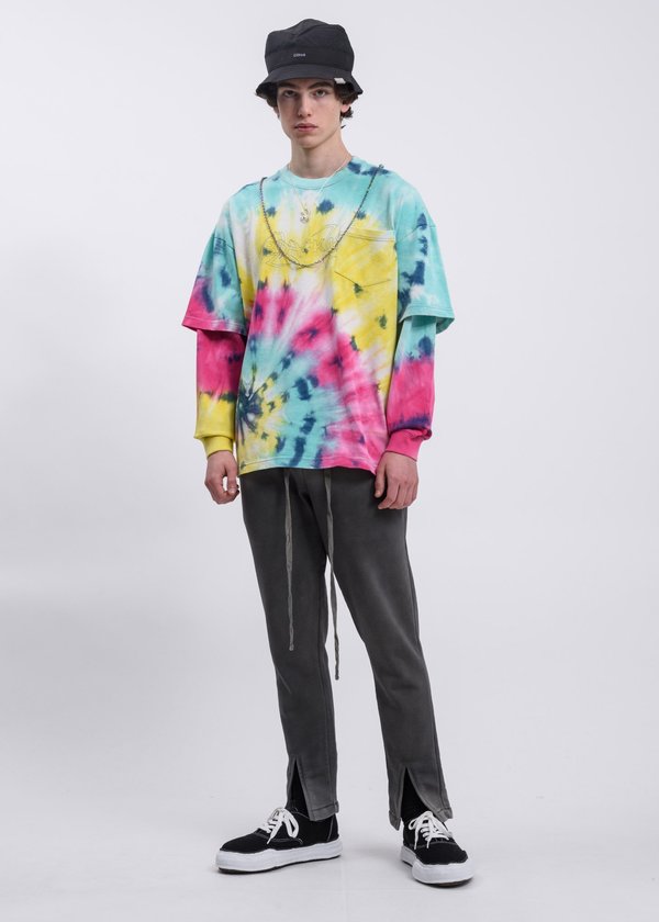 Black Lux Reflective Long Sleeve t-shirt - Blue Tie Dye | Garmentory