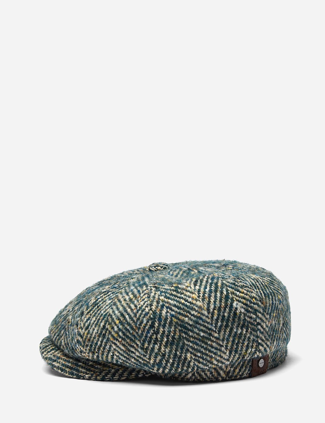 Stetson Hatteras Wool Herringbone Colour Neps Flat Cap - Green | Garmentory