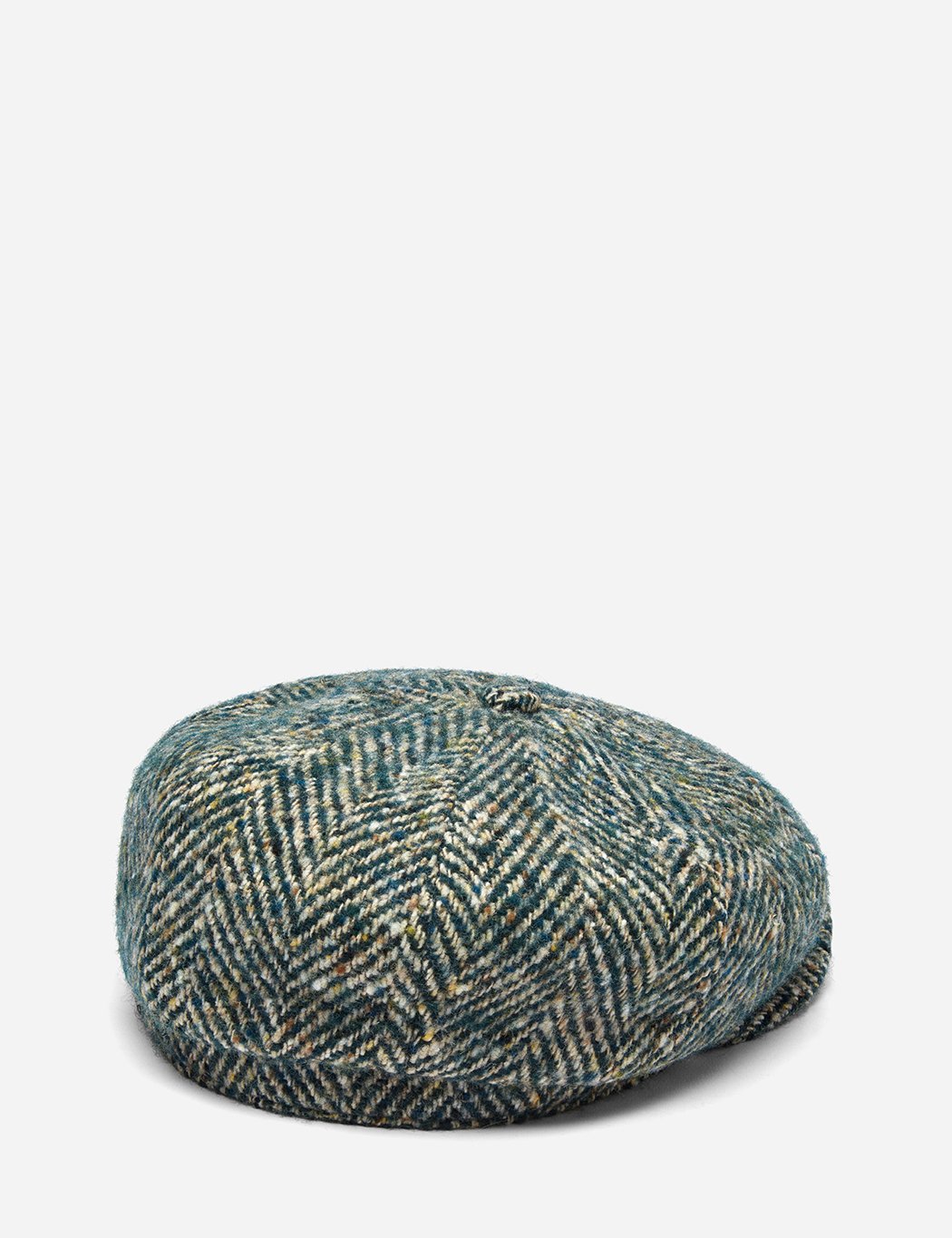 Stetson Hatteras Wool Herringbone Colour Neps Flat Cap - Green | Garmentory
