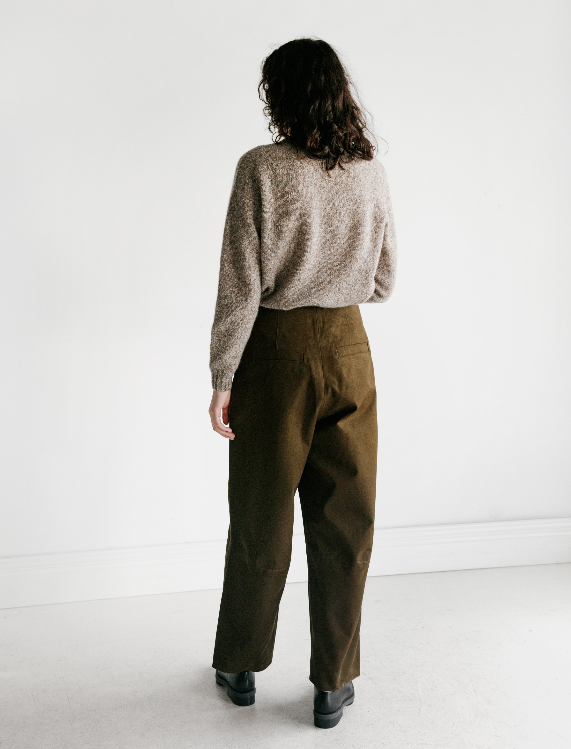 Studio Nicholson Chi Volume Pants - Peached Olive | Garmentory