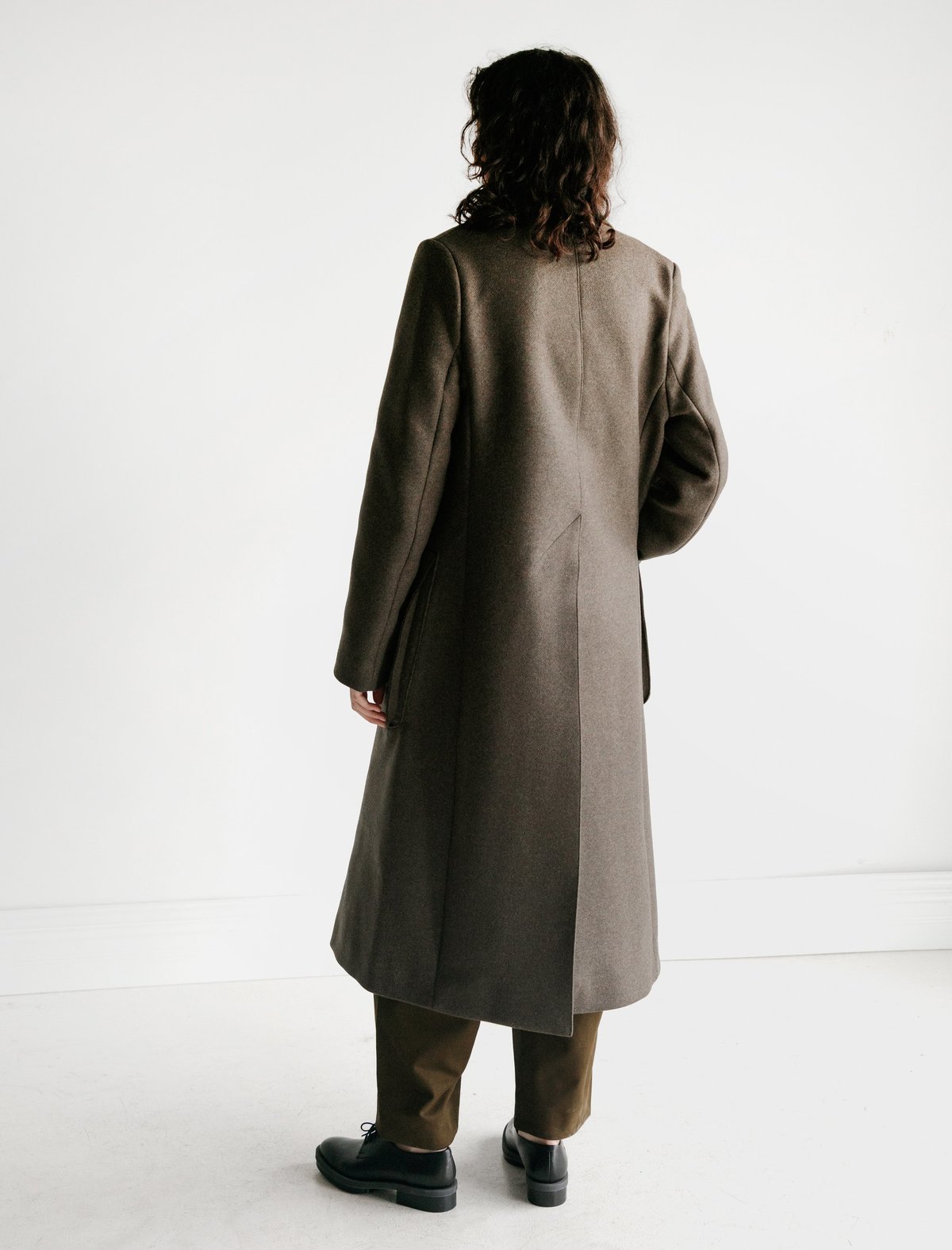 Studio Nicholson Ounce Double Faced Wool Coat - Forest | Garmentory