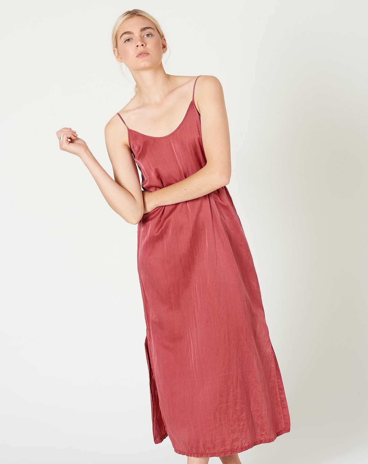 Raquel Allegra Simple Slip Dress - Redwood | Garmentory