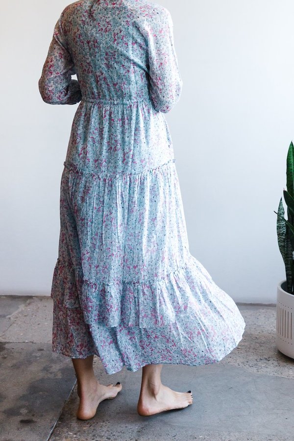 Banjanan Bazaar Dress in White Blue | Garmentory