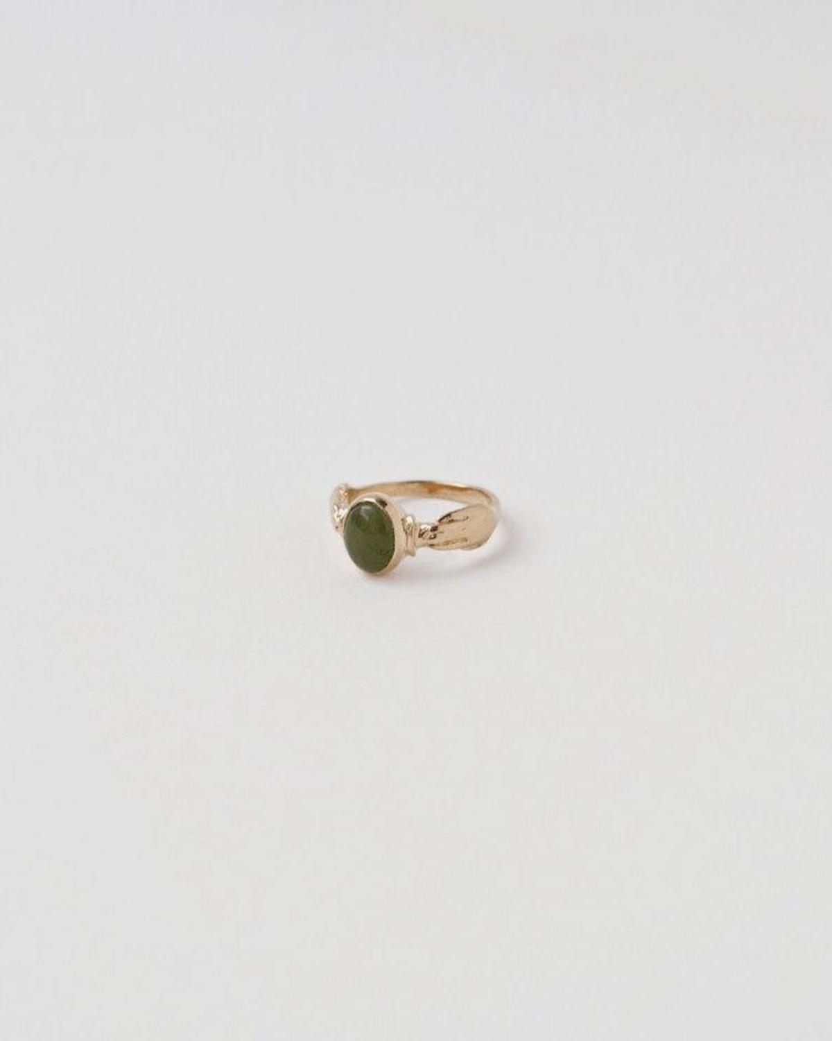 APSE ADORN Garner Jade Ring - Gold | Garmentory
