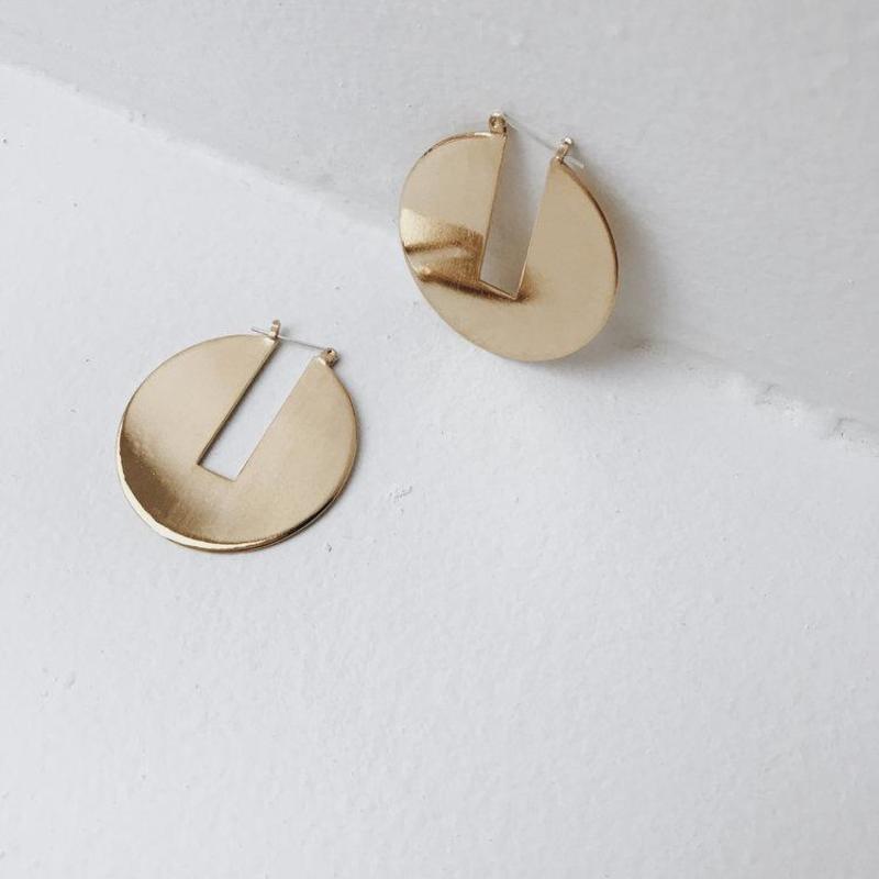 APSE ADORN Signa Large Hoop Earrings - Brass | Garmentory