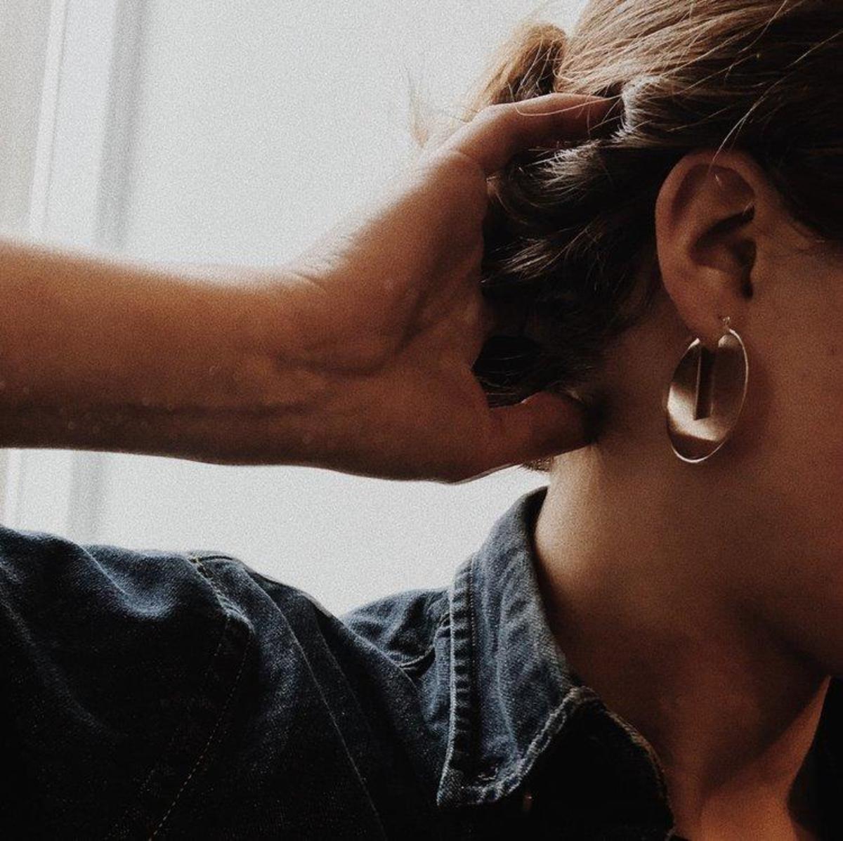 APSE ADORN Signa Large Hoop Earrings - Brass | Garmentory