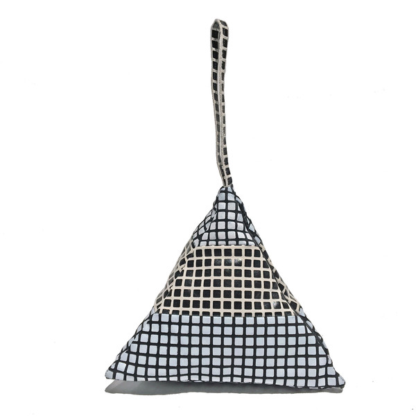 Slow and Steady Wins the Race Striped Pyramid Bag in BW Grid and WB ...