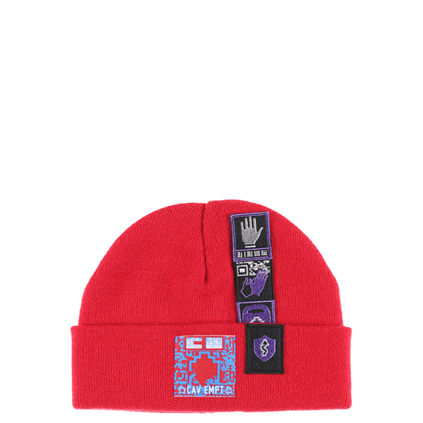 Cav Empt Patched Knit Cap - Red | Garmentory