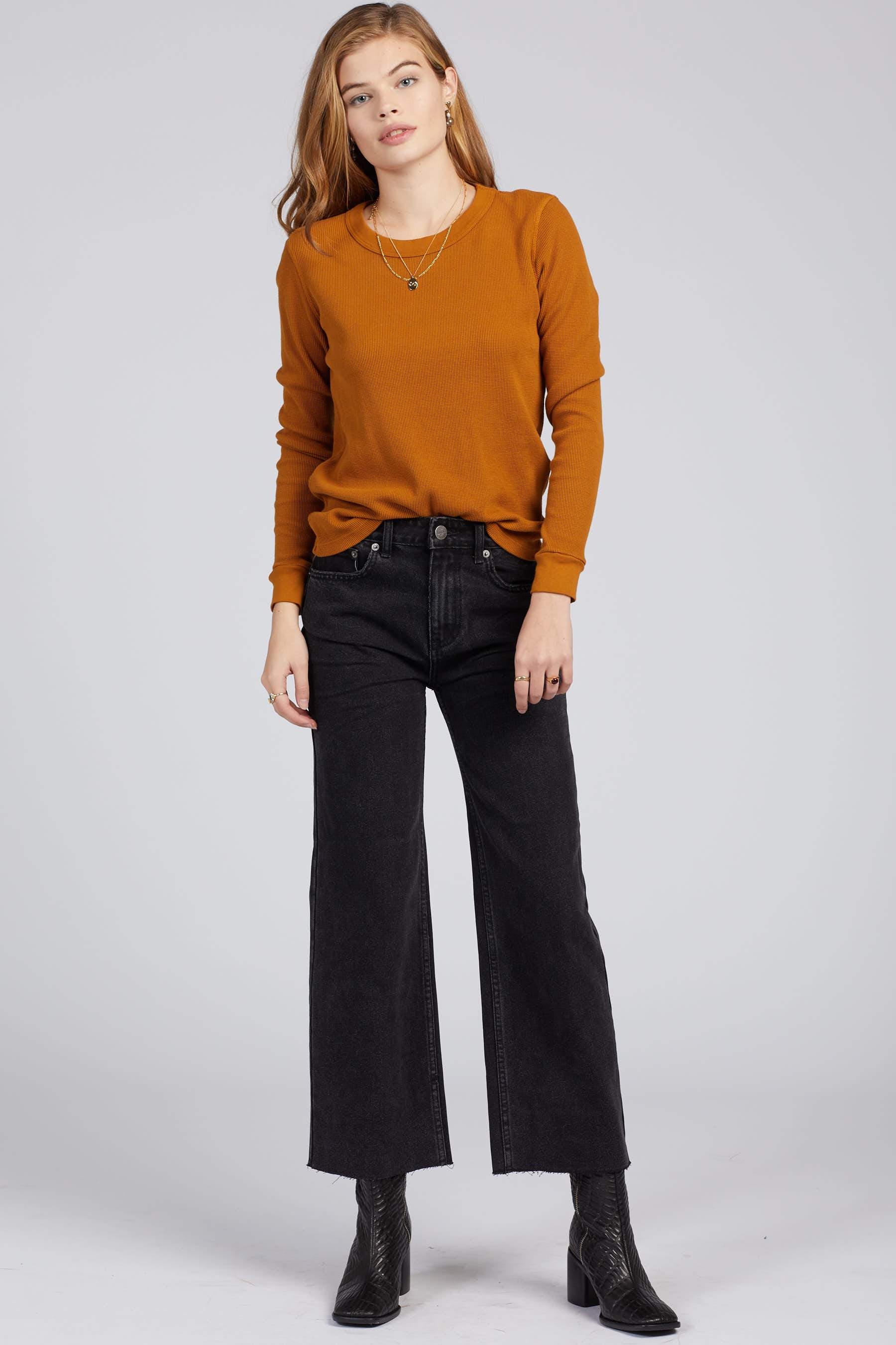 Amuse Society Gabi Crop Flare - Washed Black | Garmentory