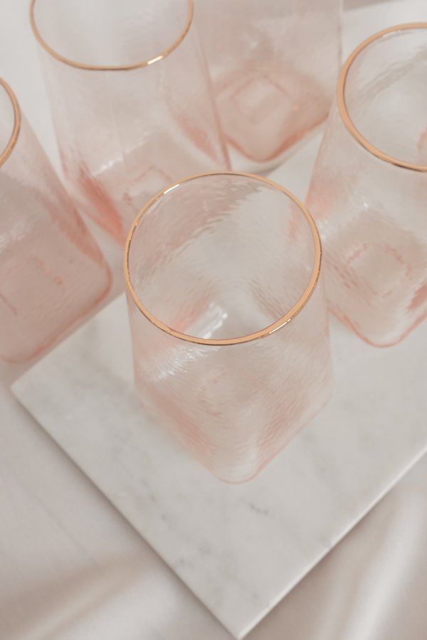 BETWEEN TEN Set of 6 Large Glassware - Rose Pink | Garmentory