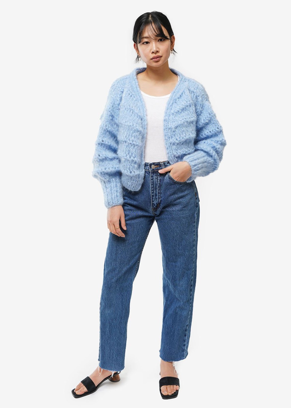 Frisson Knits Becca Cardigan - Sky Blue | Garmentory