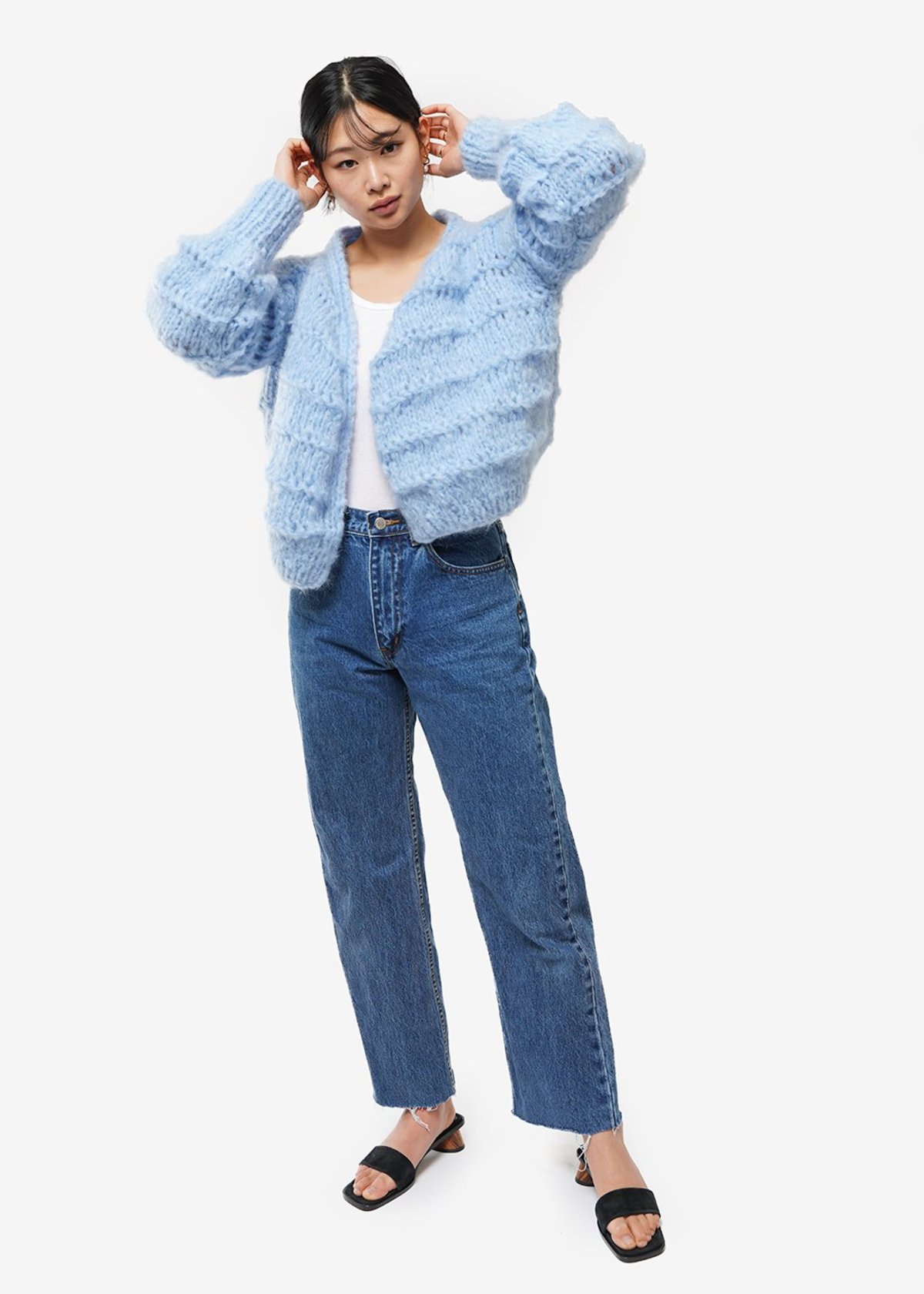 Frisson Knits Becca Cardigan - Sky Blue | Garmentory