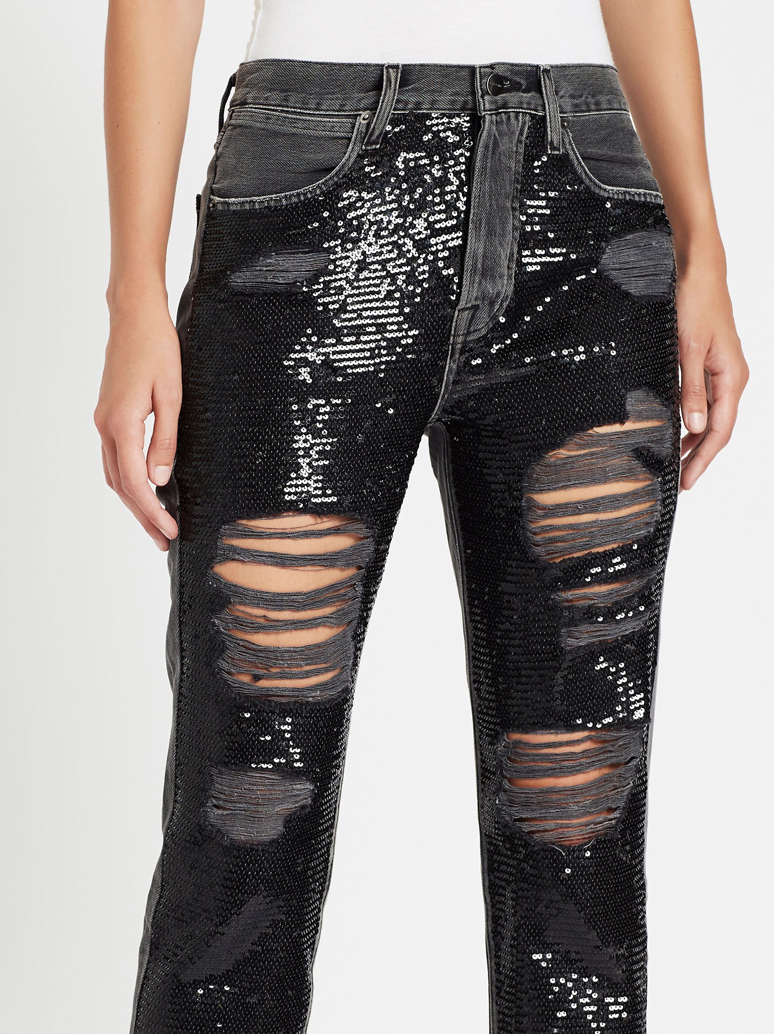 FRAME Denim Sequin Jeans - Basque Rips | Garmentory
