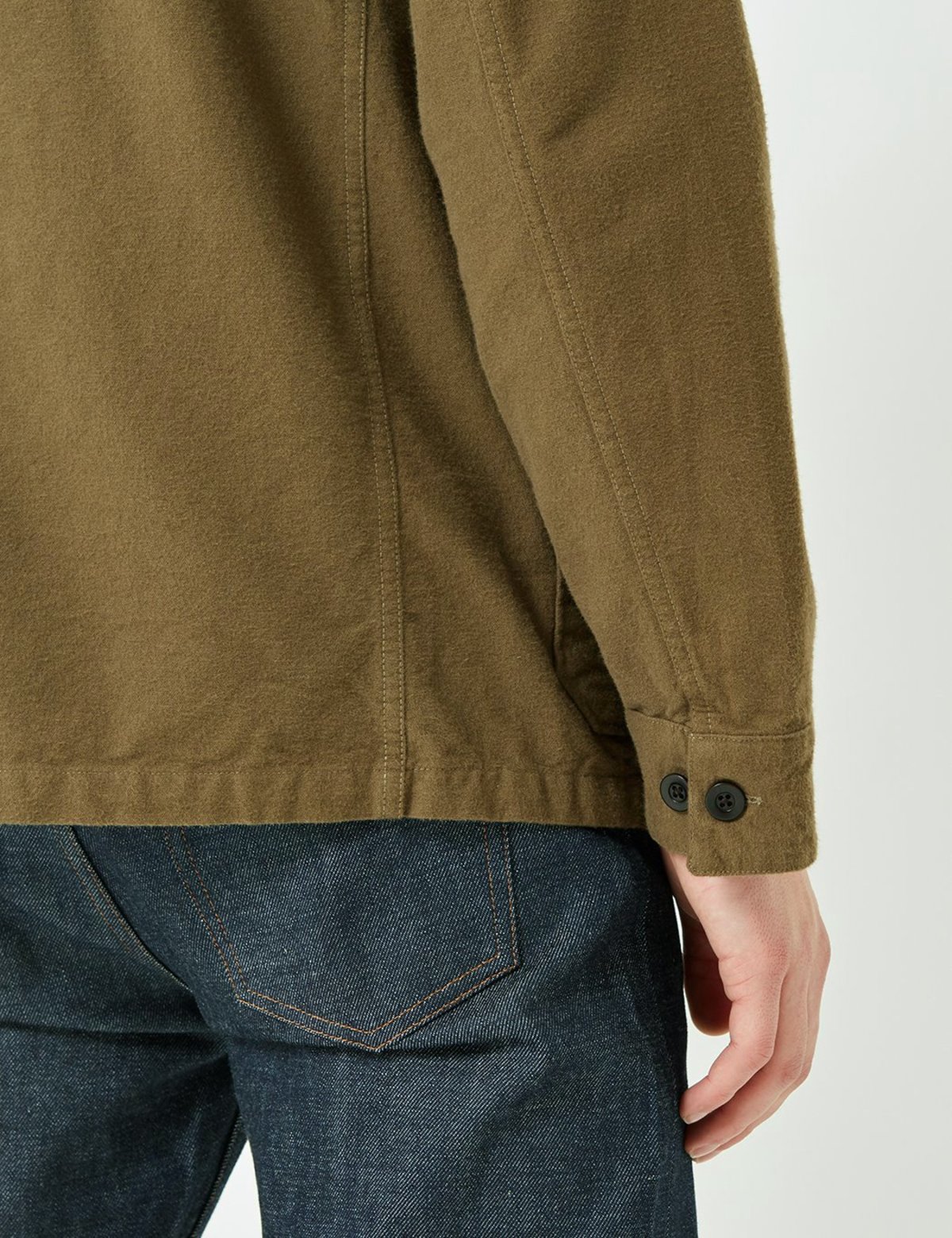 Portuguese Flannel Pinheiro Brushed Flannel Jacket - Olive Green ...