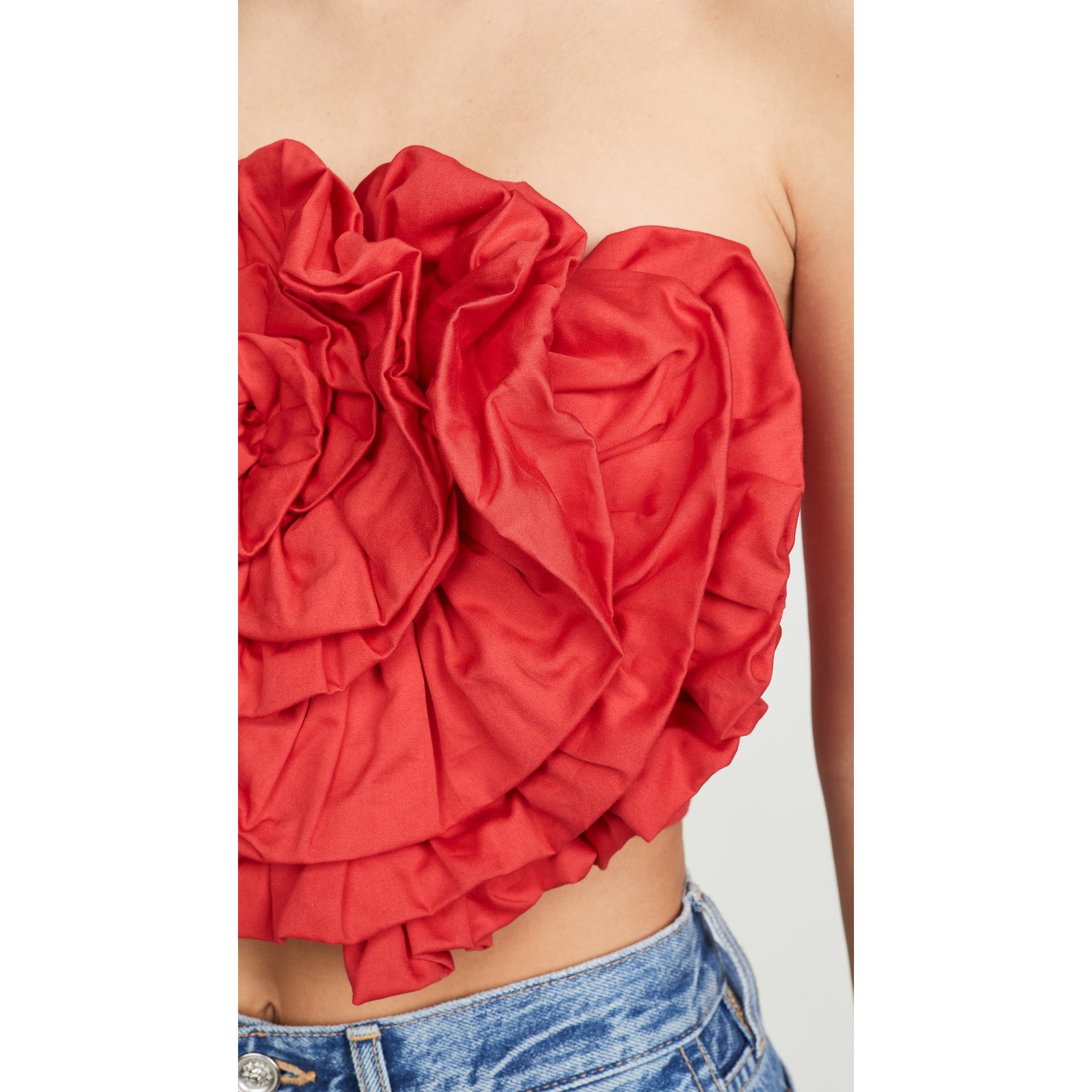 Mara Hoffman Rose Crop Top - red | Garmentory
