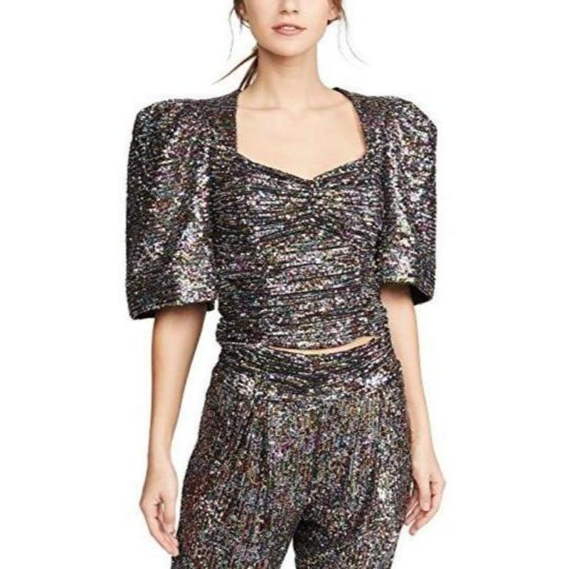 Iorane Confetti Sequin Puff Top - multi | Garmentory