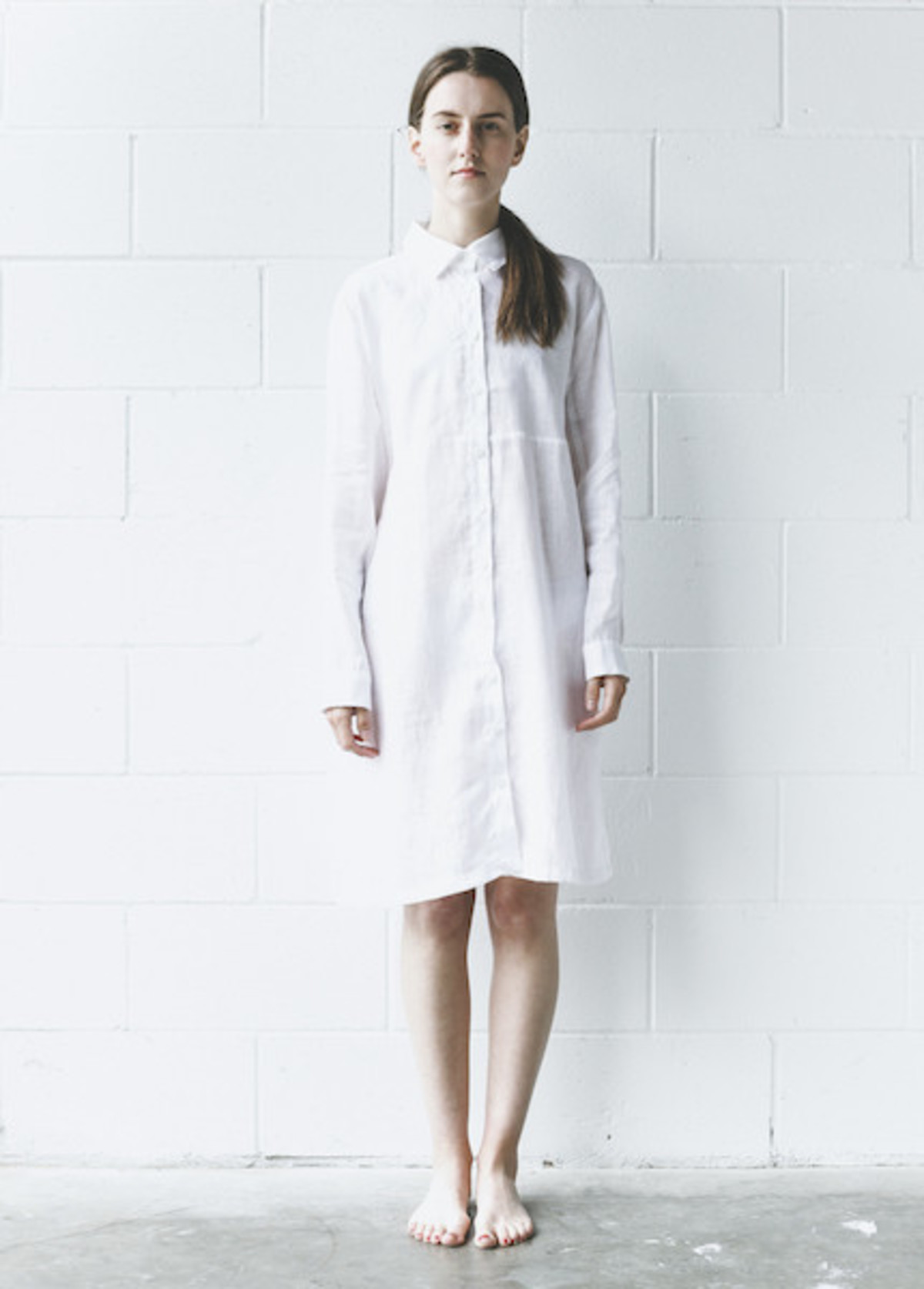 The Sleep Shirt - Button Down Sleep Shirt in White Linen | Garmentory