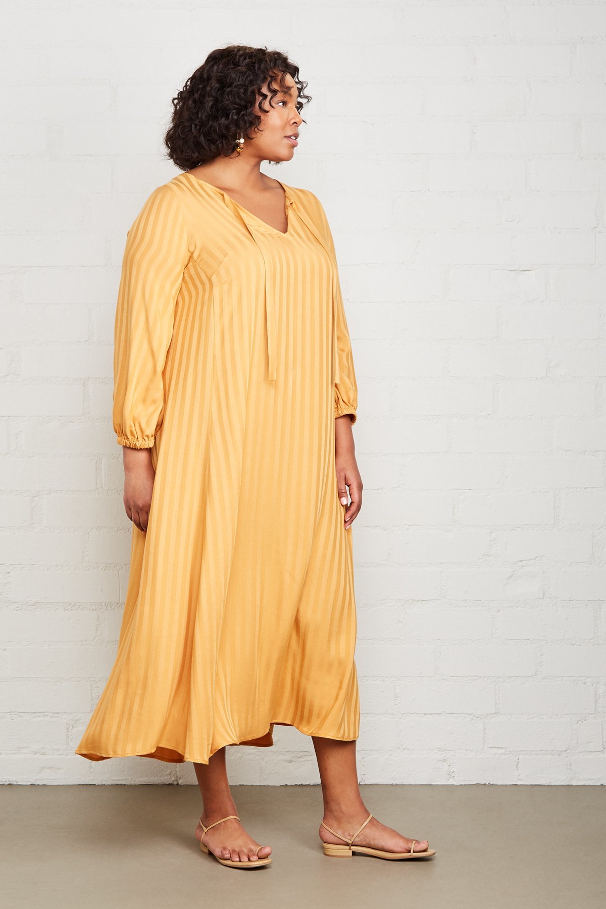 Rachel Pally Shadow Stripe Manon Dress - Marigold | Garmentory