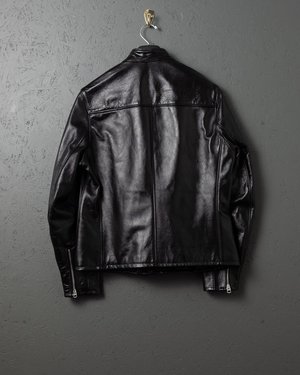 Schott Cafe Racer Leather Jacket - Black | Garmentory