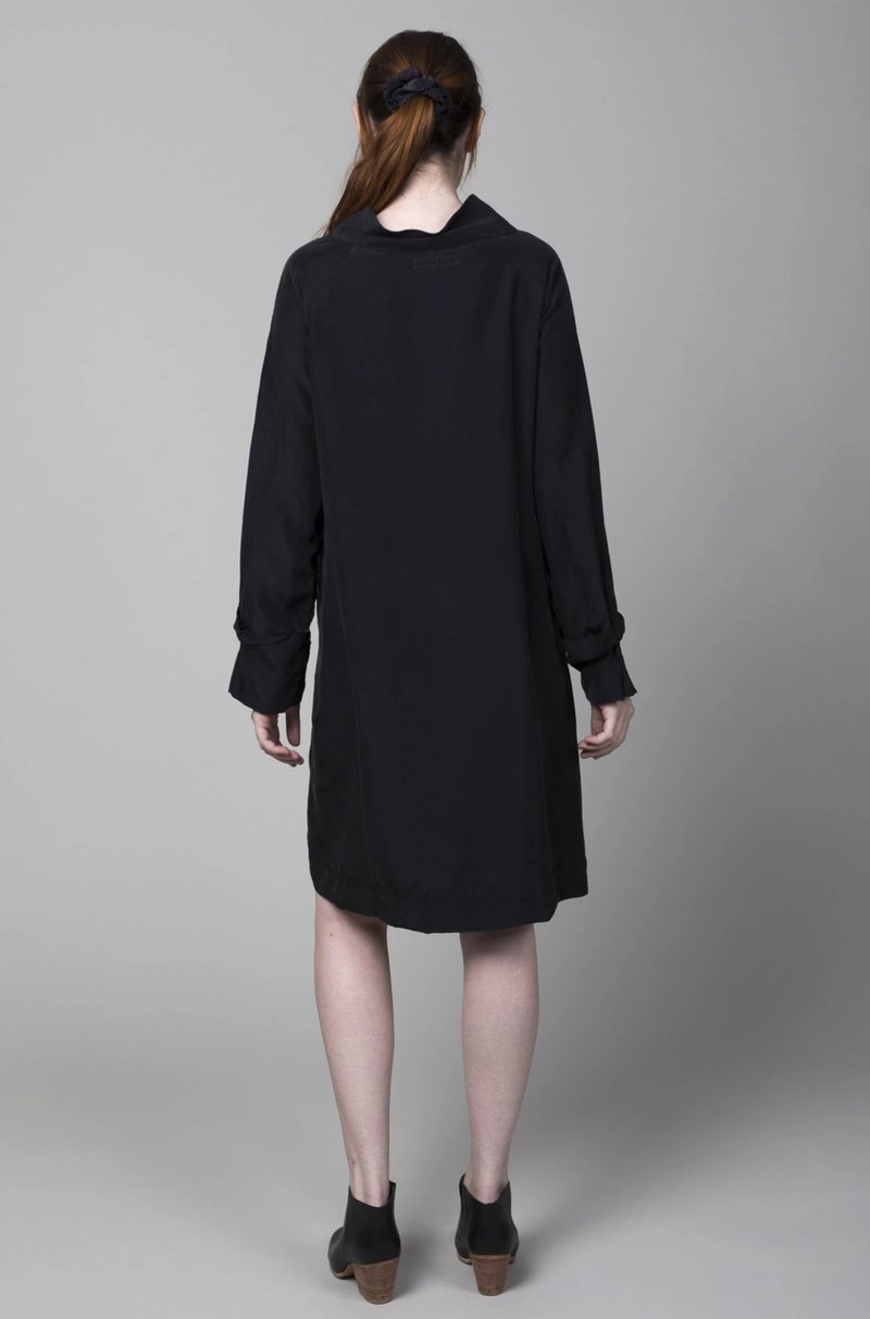 Pipsqueak Chapeau Pinch Dress Heavy Silk - Black | Garmentory