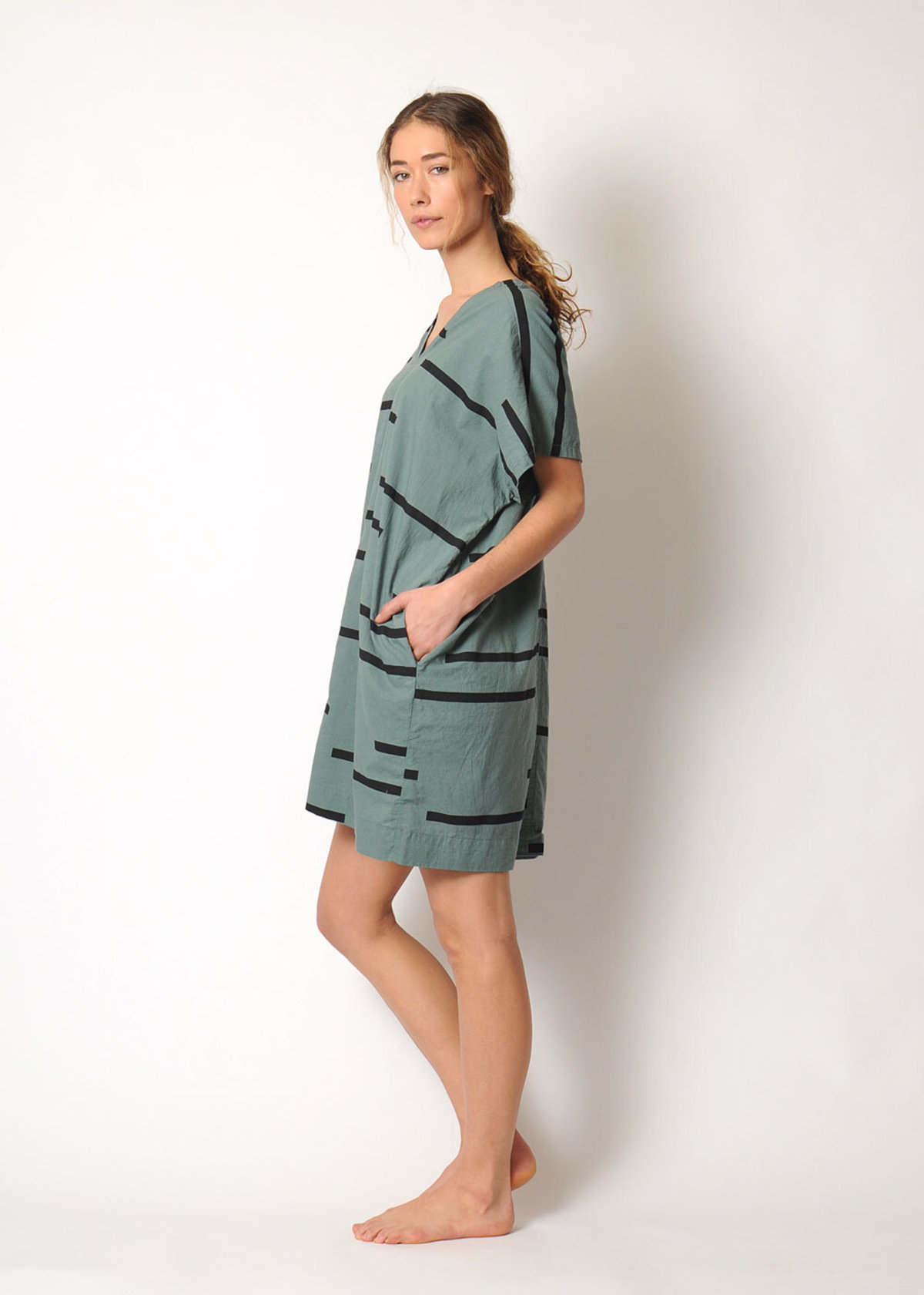 Uzi NYC V Dress Broken Stripe | Garmentory