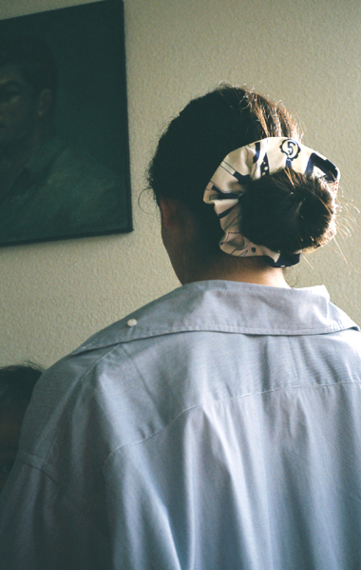 Cherished Objects Chanel Hair Cloud No. 2 Scrunchie - Navy/Cream ...