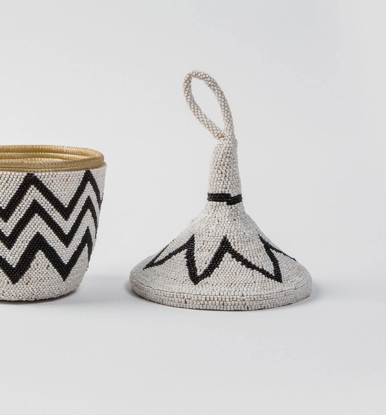 Indego Africa Beaded Zigzag Agaseke Basket | Garmentory