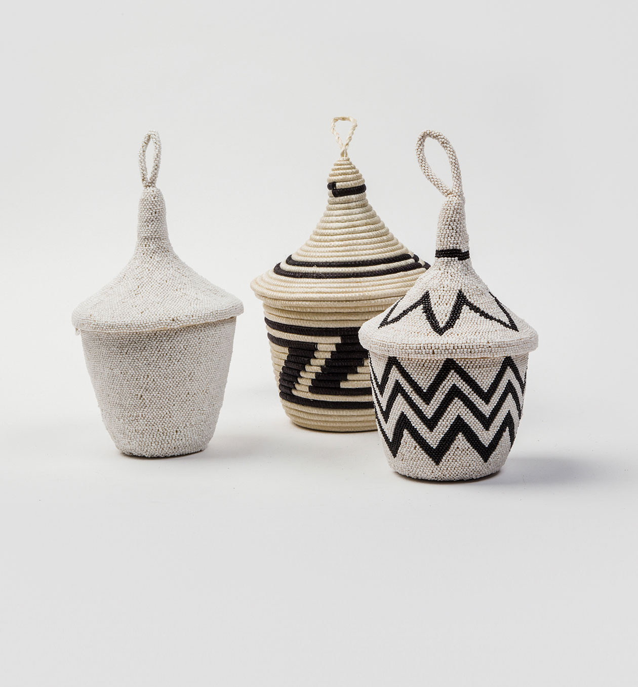 Indego Africa Beaded Zigzag Agaseke Basket | Garmentory