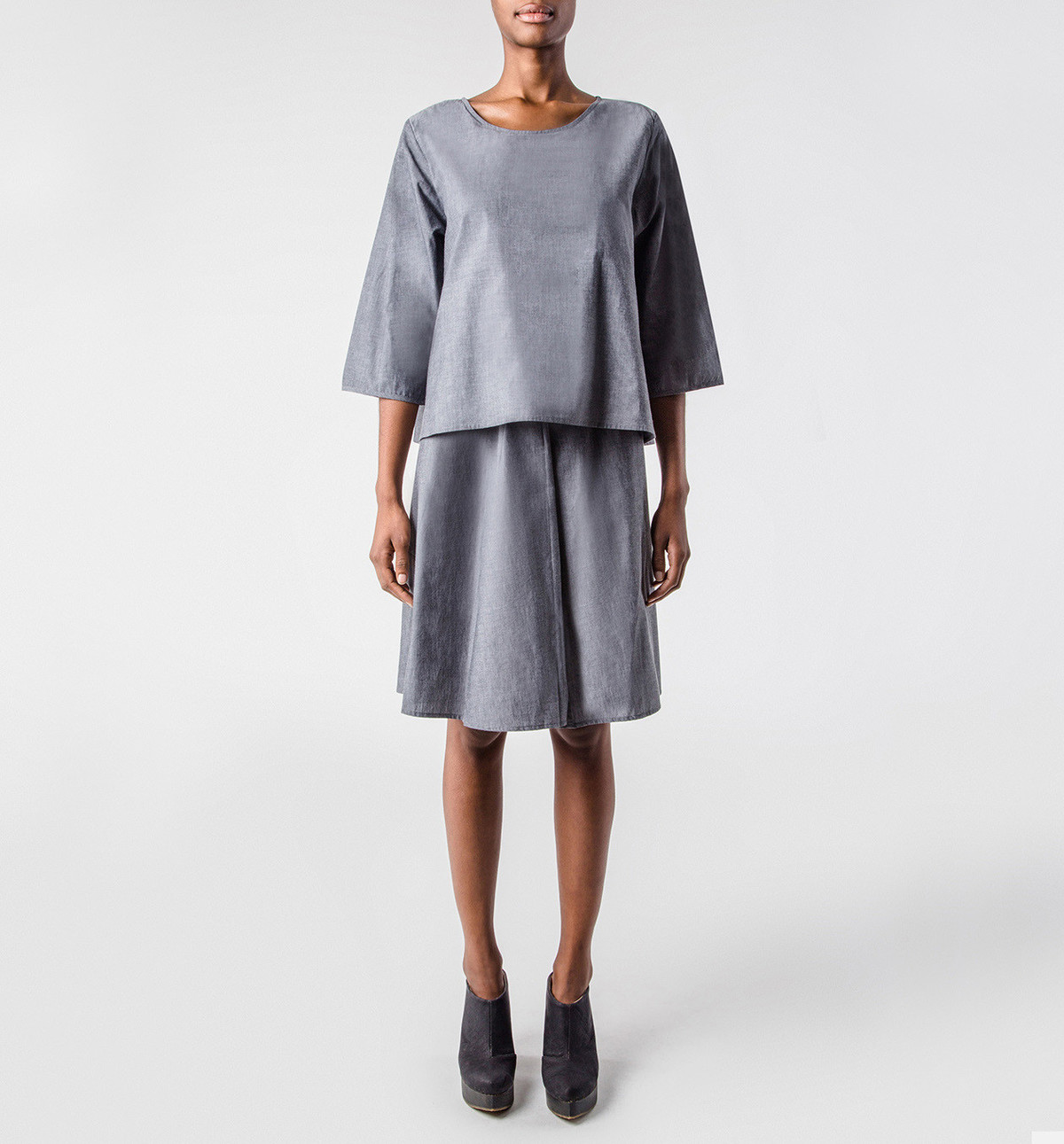 Kowtow Chambray Stack Dress | Garmentory