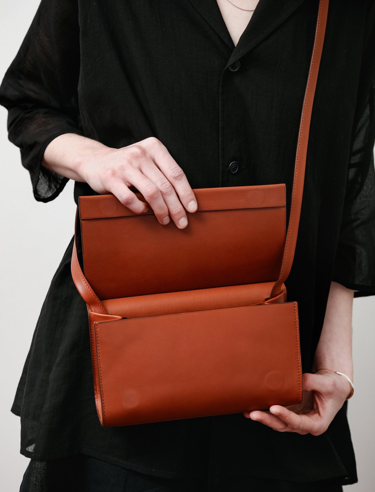 Isaac Reina Check Band Clutch - Flap Dark Honey | Garmentory