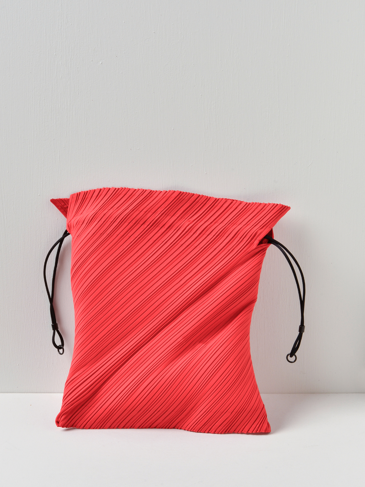 Pleats Please Issey Miyake Drawstring Pleats Bag - Bright Red | Garmentory