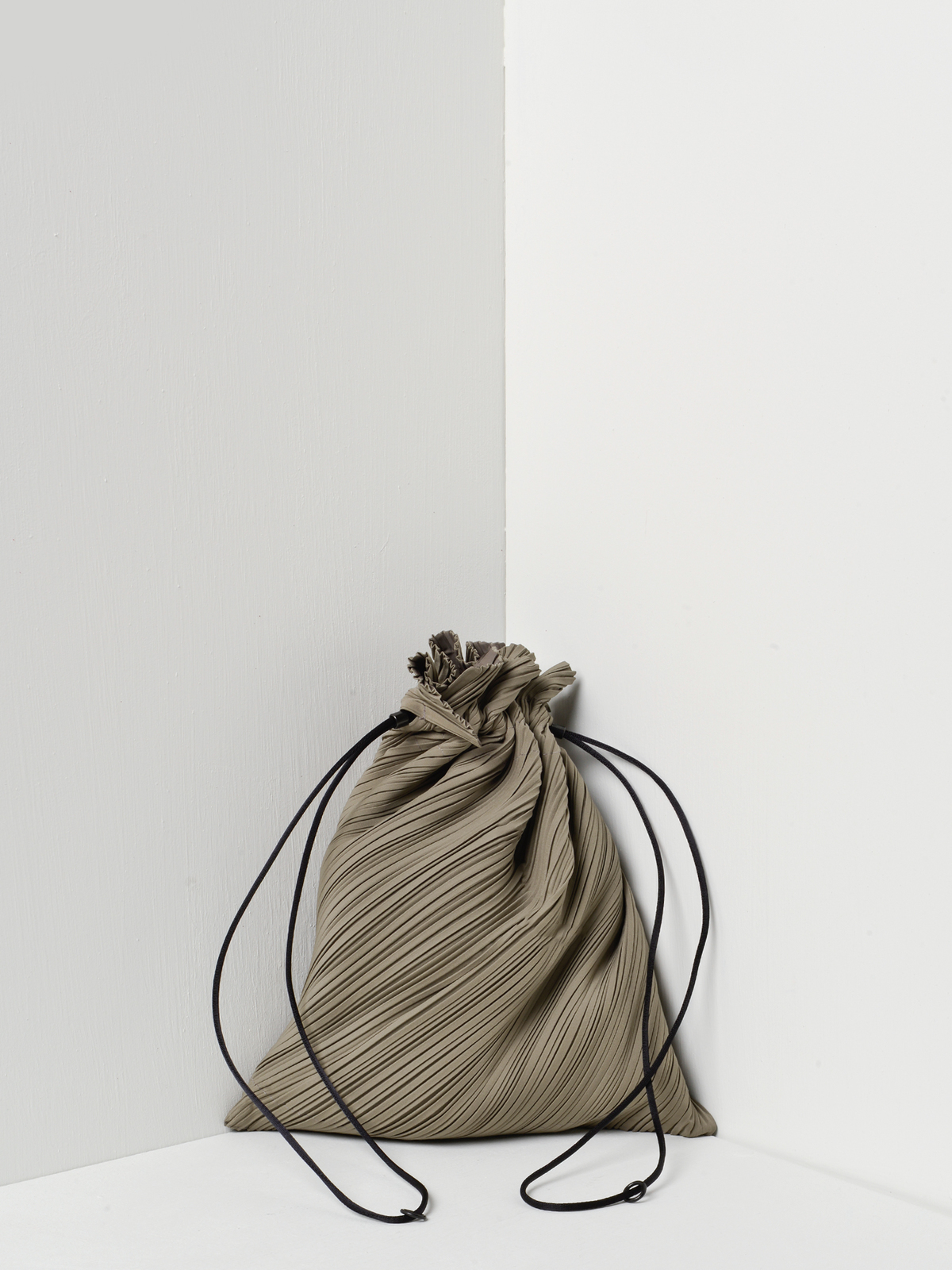 Pleats Please Issey Miyake Drawstring Pleats Bag - Ash Grey | Garmentory
