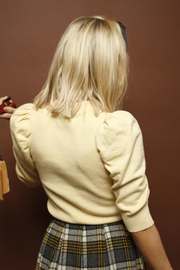 En Saison PUFF SLEEVE SWEATER TOP - LEMON | Garmentory