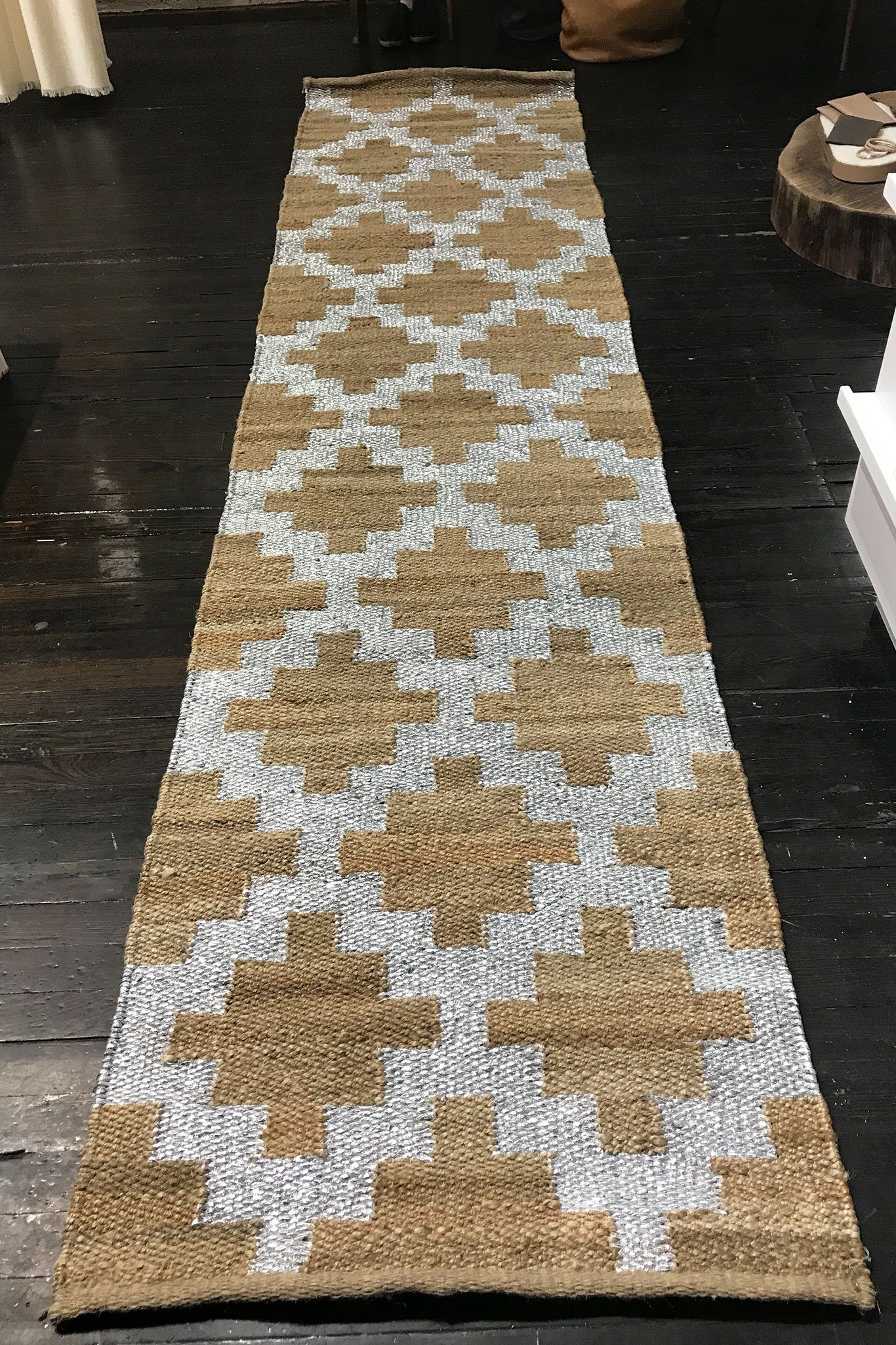 Lido World Jute Metallic Runner - Natural/Silver | Garmentory